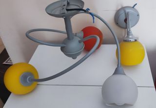 completo lampadario e abasciur x cameretta