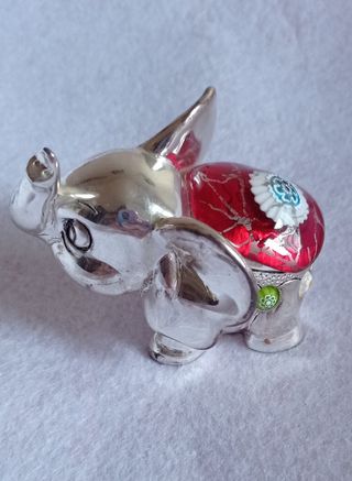 Elefantino laminato argento e vetro di Murano