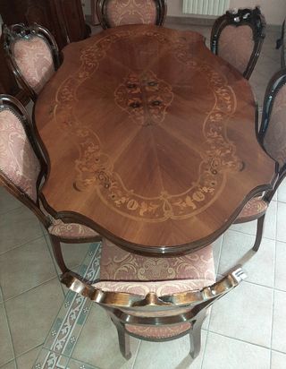 TAVOLO DA SALA COMPLETO DI 6 SEDIE