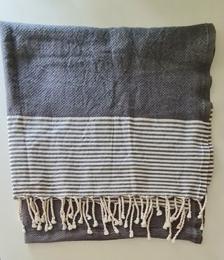 Telo da spiaggia o da bagno con frange in cotone