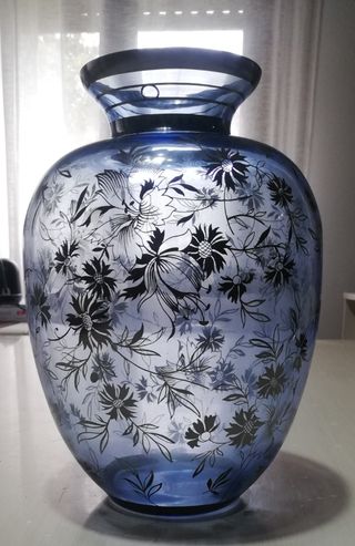 Vaso in vetro di Murano decorazioni in Argento