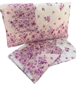 lenzuola matrimoniali cotone fiori rosa