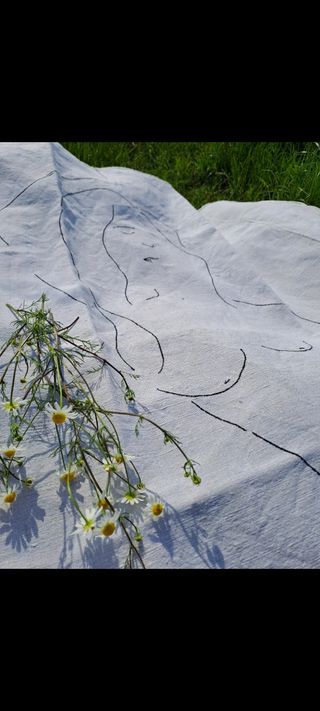 lenzuolo ricamato a mano