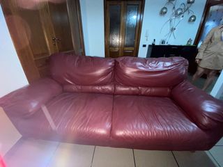 Divano 3 posti in vera pelle