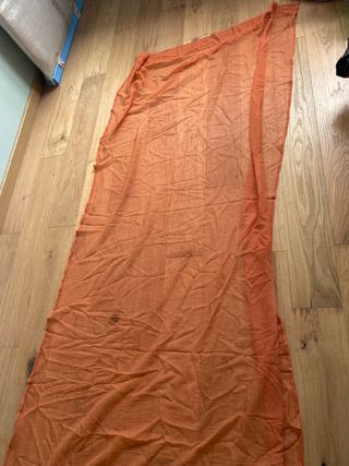 Tenda arancione per portafinestra cucina