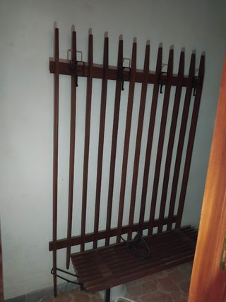 appendiabiti da parete con panca anni 60