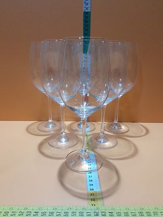 Set 6 grandi calici vino rosso nuovi