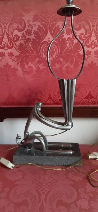 Lampada modernariato in ferro e marmo