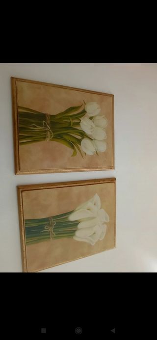 coppia quadretti in legno dipinto