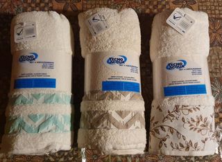 3 set di asciugamani da bagno