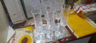 bicchieri di cristallo vassoio di cristallo