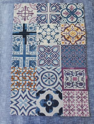 Tappeto da arredo antiscivolo 45x75cm. MaiolicaBlu