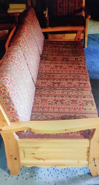 Divano+ 2 poltrone legno massiccio