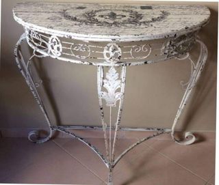 Consolle in metallo shabby