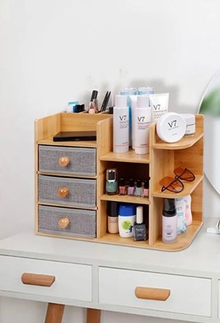 organizer in legno con cassetti 42*32 cm