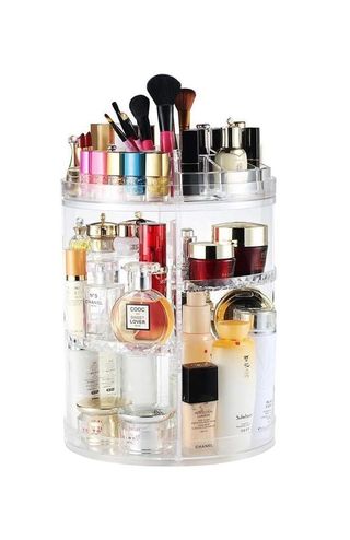 porta trucco in plexiglass con base girevole