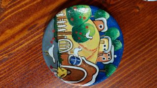 piattino in terracotta dipinto a mano