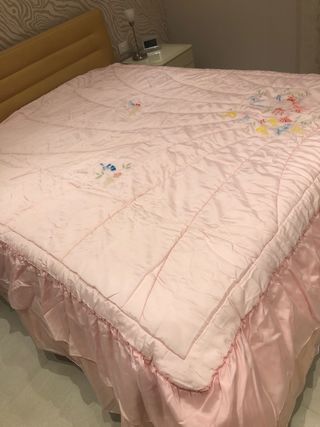 Copriletto/coperta cotone/raso matrimoniale