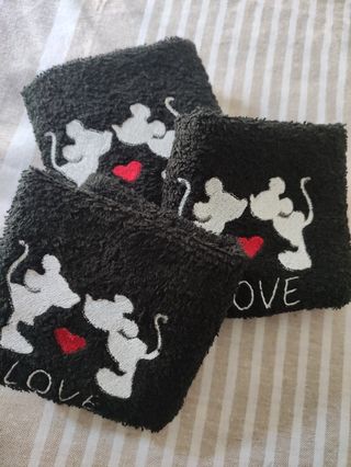 Asciugamani set lavette ricamate