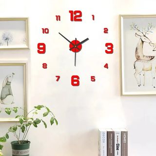 orologio da parete 3D rosso