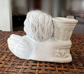 Angelo portacandele bianco shabby