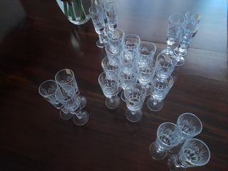 Set di 24 Bicchieri in Cristallo stile antico
