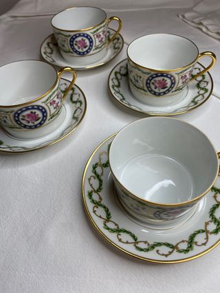4 tasses et sous tasses Haviland Limoges