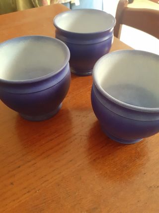 set 3 vasi in terracotta vintage