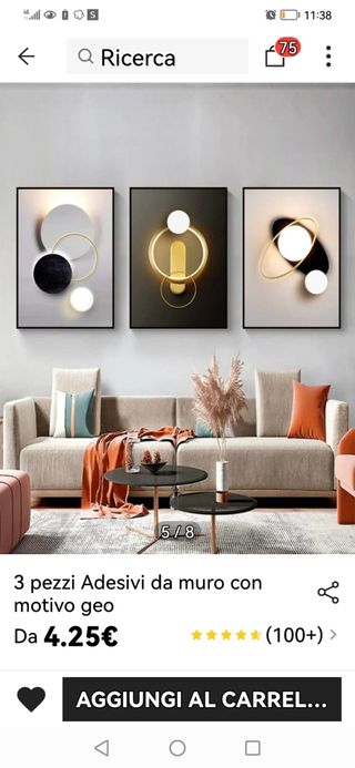 tele adesive senza cornice