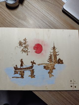 Pirografia pescatore