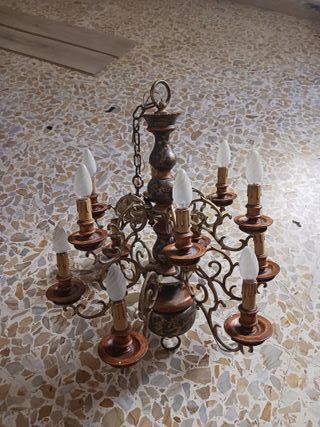 Lampadario a 12 bracci/luci, vintage