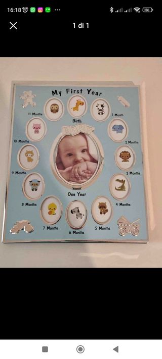 cornice portafoto neonato