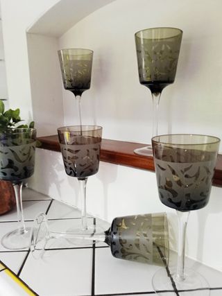 set calici cristallo anni 70,design, perfetti!