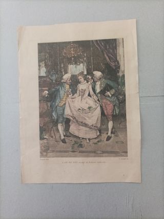 Fine 800 stampa antica originale Corteggiamento