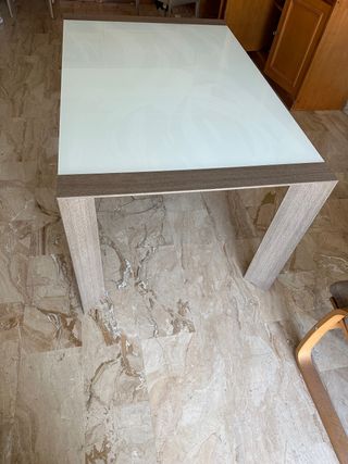 Tavolo allungabile wood r.grigio/vetro