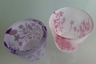 porta lumini in vetro