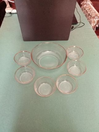 macedonia frutta vintage con bordo in oro refuso