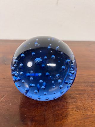 Fermalibri in vetro di Murano azzurro