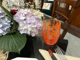 4 bicchieri d'acqua di vetro soffiato di Murano