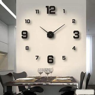 orologio da parete 3D nero