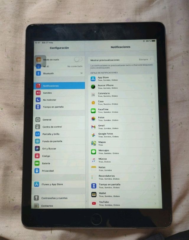 Tablet Ipad iOS 12.5.7 / 32 GB de segunda mano por 80 EUR en Barcelona en WALLAPOP
