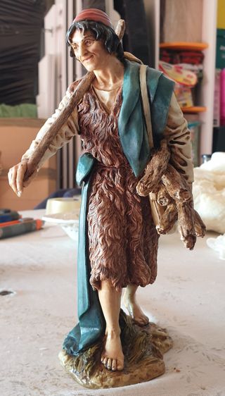 Pastore con Legna Presepe Landi Moranduzzo 20 cm