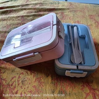 porta pranzo x adulti/bambini con tre scomparti e