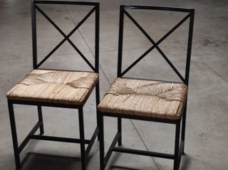 Sedie in Ferro con seduta in Paglia