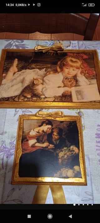 coppia quadretti classici con dame antiche
