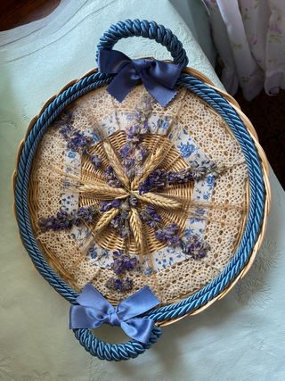 Vassoio rotondo in vimini