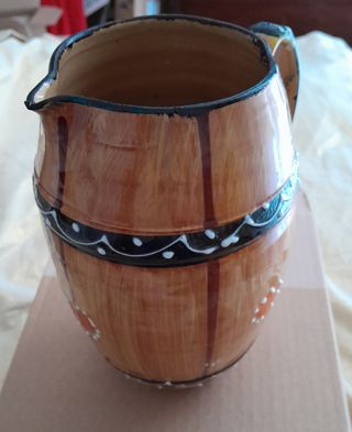 caraffa brocca vino ceramica decorata vintage