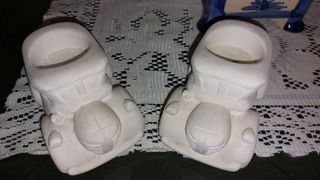 2 macchinine porta candela in pietra