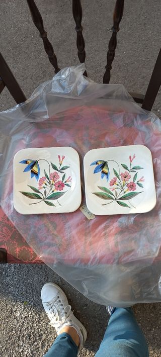 2 bei piattini quadrati dipinti euro 4