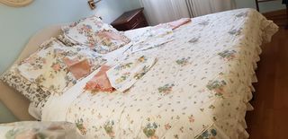 Set trapunta letto matrimoniale copricuscini tenda